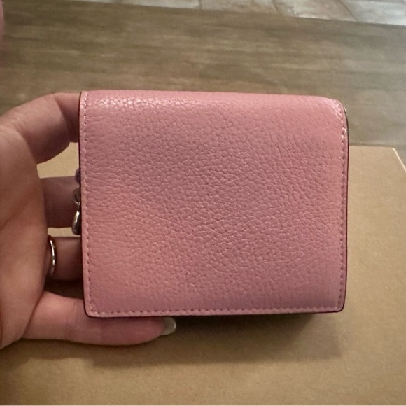 Coach | Bags | Coach Pink Pebbled Leather Snap Wallet With Sundae ...
